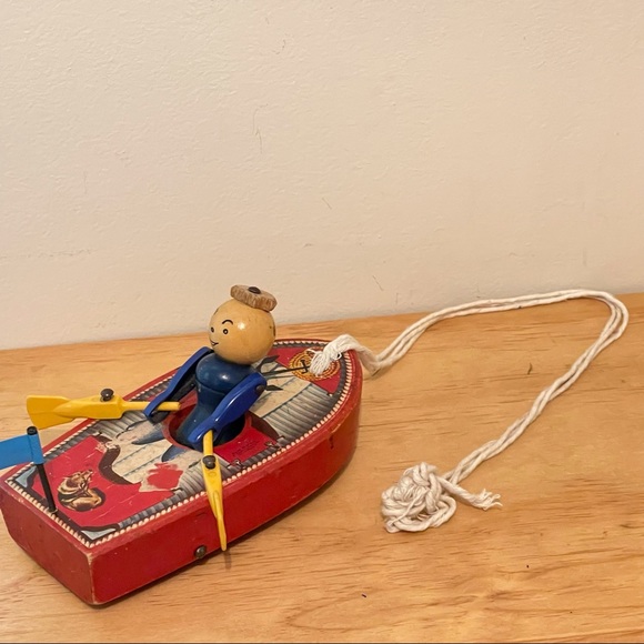 Fisher-Price | Toys | Vintage Antique 94s Fisher Price Row Boat Pull ...